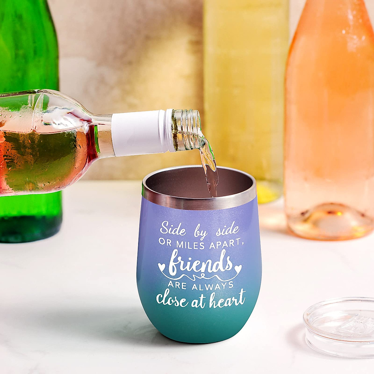 NOWWISH Gifts for Best Friends Women, Friendship Gifts for Women Friends, Unique Birthday Gifts for Friends Female, BFF, Besties, 12oz Tumbler with Keychain