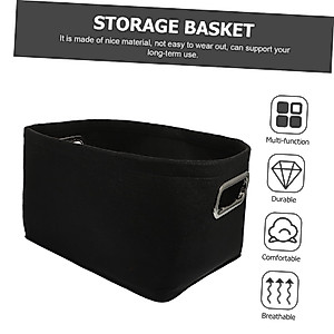 ABOOFAN 2pcs Felt Storage Basket Home Storage Basket Foldable Storage Basket Felt Basket Living Room Basket Durable Storage Basket Tabletop Basket Sundry Basket Material Cosmetic Child