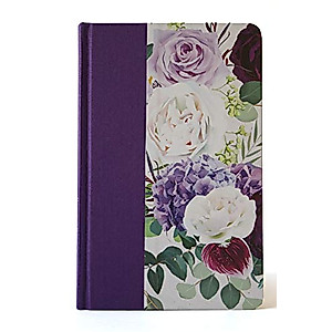 Biblia RVR1960 Tapa dura y tela morada con flores tamaño manual / Spanish Bible RVR 1960 Handy Size Large Print Hardcover Cloth with Purple Floral