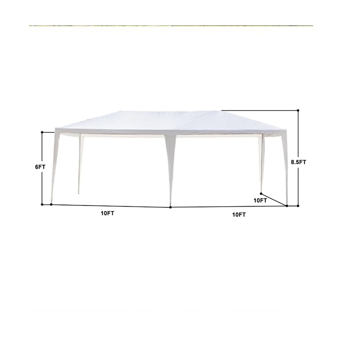 SEALAMB 10x20 FT Heavy Duty Gazebo Canopy Party Tent, Durable Waterproof Pe Cloth, Outdoor Patio Party Tent Wedding Tents with 4 Removable Sidewalls for Backyard and Garden