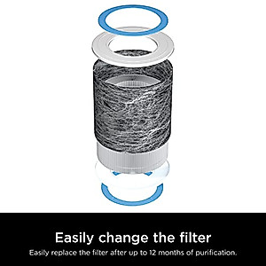 Shark HP102 Clean Sense Air Purifier for Home, Allergies, HEPA Filter, 500 Sq Ft, Small Room, Bedroom, Office, Captures 99.98% of Particles, Dust, Smoke & Allergens, Portable, Desktop, White