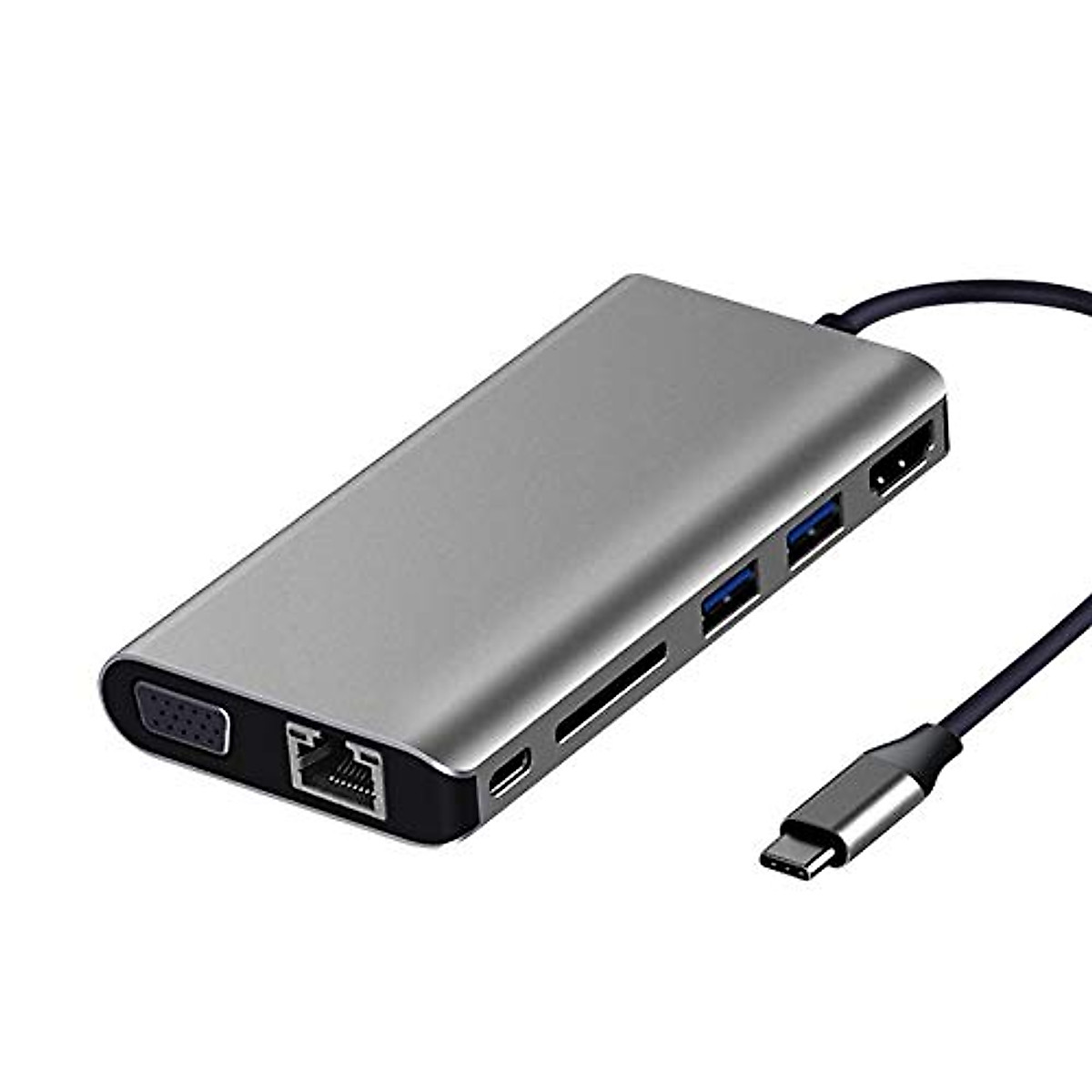 XUNMAIFHB Portable Docking Station,8-in-1 Docking Station Type-c to hdmi VGA USB3.0 HUB SD Card Reader PD Gigabit Network Card Audio USB3.0/SD Card/RJ45/HDMI/VGA/Stereo Fast Transmission