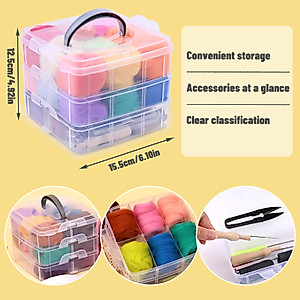 JUPEAN Needle Felting Kit, Wool Roving (5g/Color), Complete Needle Felting Starter Kit with Basic Felt Tools and Supplies Wool Fibre Spinning Craft Wet Felting Material for Beginners