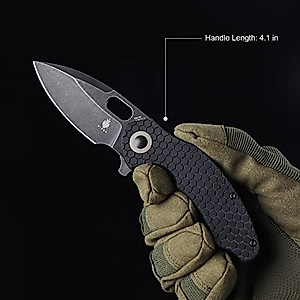 Kizer Roach Mini Black Pocket Knife, 3 Inch 154CM Steel Folding Knife with Clip, G10 Handle EDC Knife, V3477C2