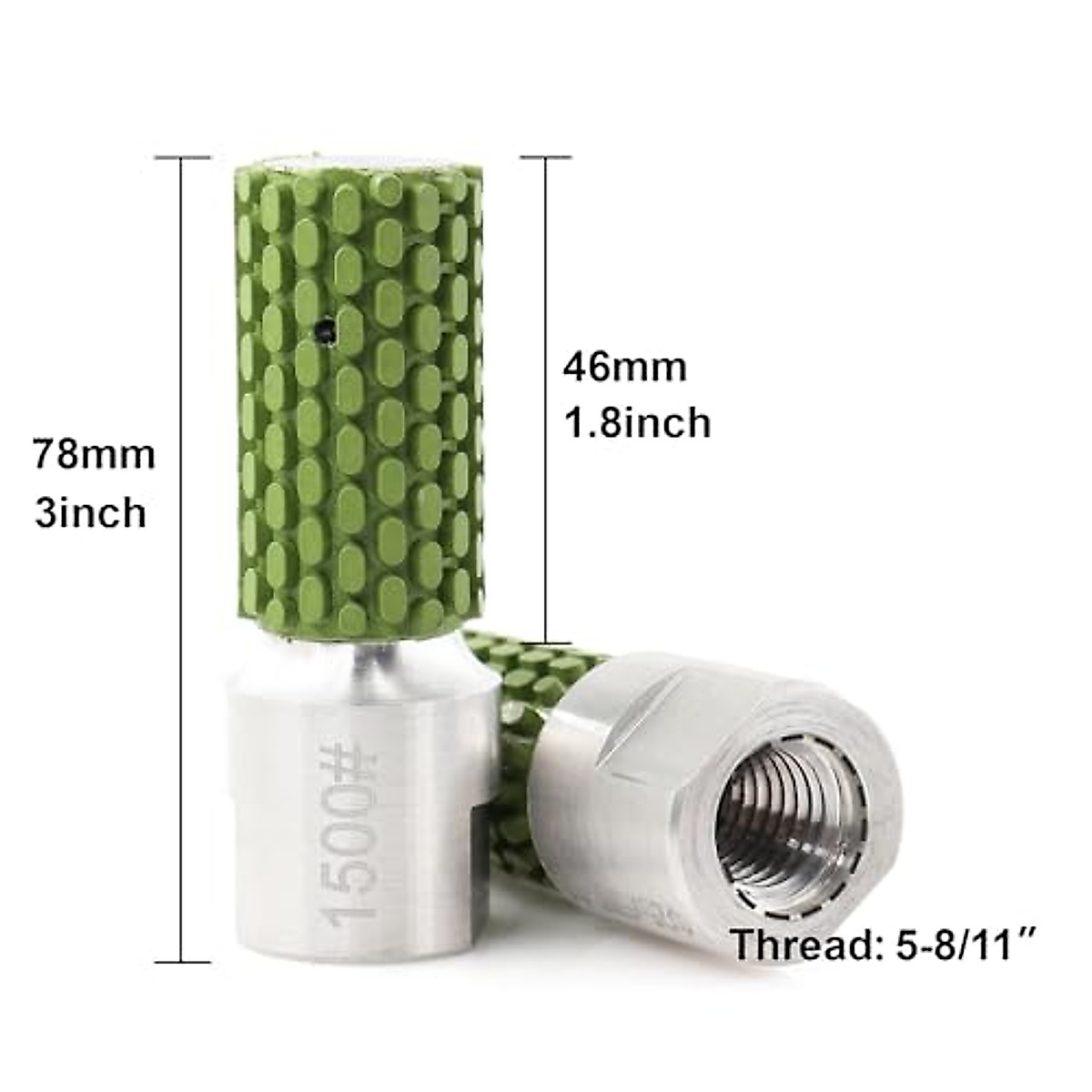 HOMESOM 1 Inch Wet Diamond Polishing Drum Wheels with 5/8"-11 Thread for Polishing Marble Granite Concrete Undermount Sink Countertop(7pcs)