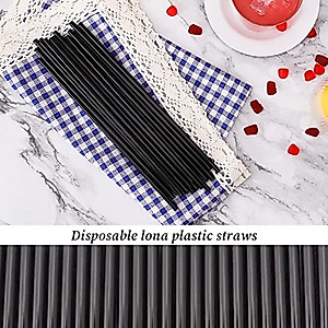 RAIBEATTY Disposable Drinking Straws,500 Pcs Black Plastic Straws,BPA-Free Plastic Drinking Straws,Extra Long Straws for Party Drinking (0.23''Diameter and 10.2"Long)
