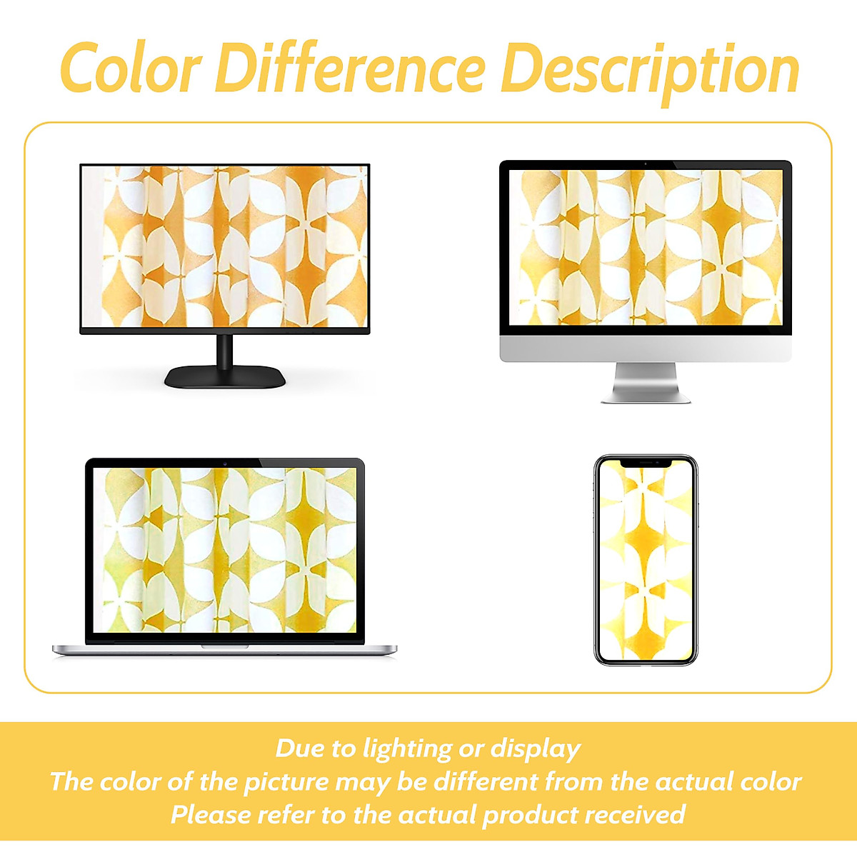 DriftAway Amelia Retro Geo Pattern Round Circle Star Print Blackout Valance Rod Pocket Curtain Single 52 Inch by 18 Inch Plus 2 Inch Header Yellow