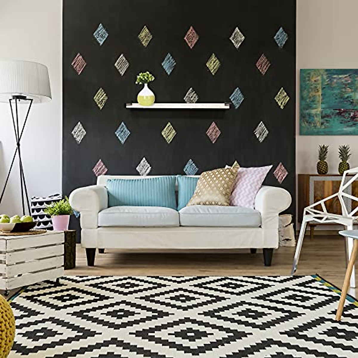 InPlace Shelving, 9602116E, Wall Mounted Real Wood Industrial Bracket Ledge, 36 Inch x 5 Inch x 2.75 Inch, Distressed White