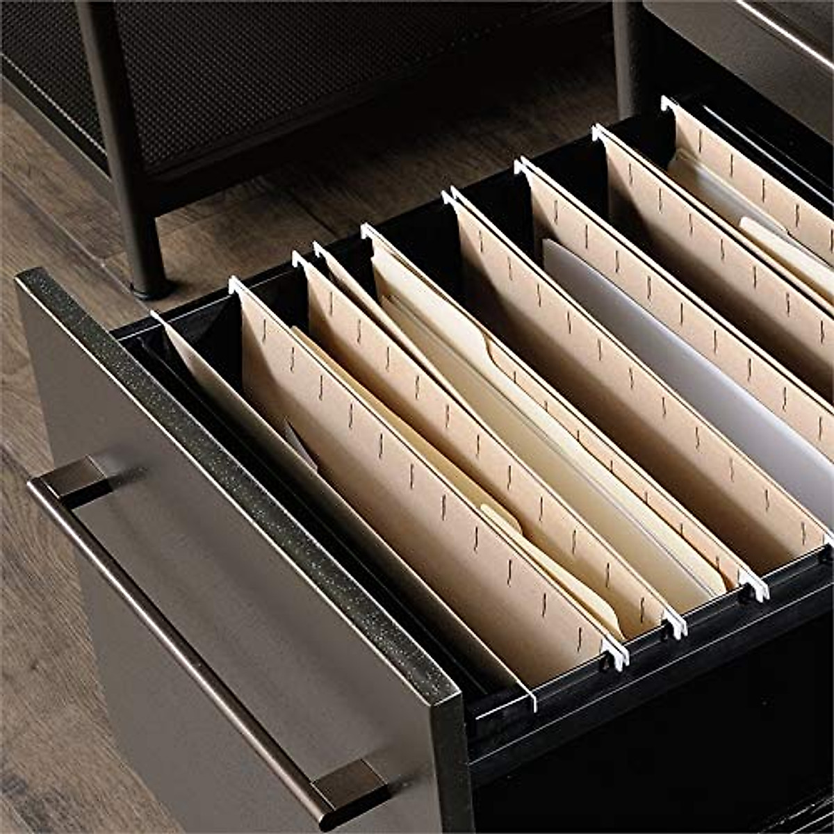 Sauder Boulevard Café Executive Desk, Black finish