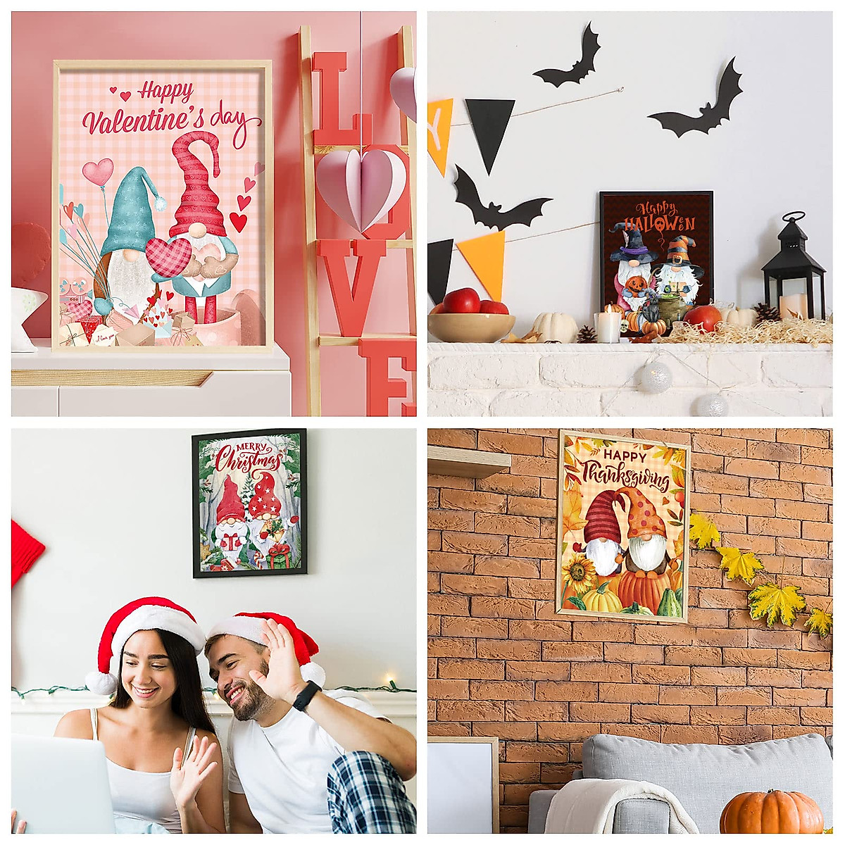 12 Pieces DIY Diamond Art Kits 5D Gnome Diamond Painting Kits for Adults Valentines Day St Patricks Day Paintings for Kid Parents Children Beginners, 12 x 16 Inch