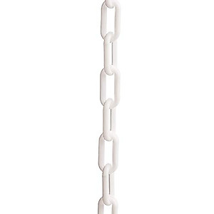 US Weight (Made in USA) 2" x 10' White Plastic Safety Chain ft. SunShield UV Resistant Technology