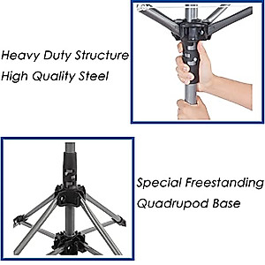 STORAGE MANIAC Outdoor Umbrella Drying Rack, 8 Lines with 82 Feet Drying Space, Steel Frame & Adjustable Height, 4-arm Umbrella Clothesline for Laundry, Collapsible Clothes Drying Rack for Backyard