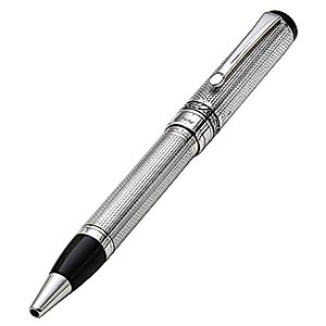 Xezo Tribune Solid 925 Sterling Silver Diamond-Cut Serialized Ballpoint Pen. Only 300 Pieces Made (Tribune 925 SS BP)