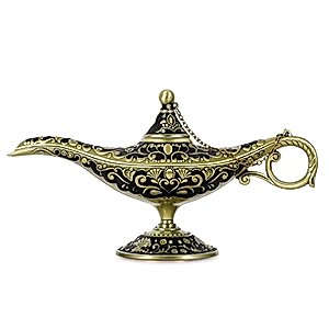 SogYupk Aladdin's Lamp, Vintage Magic Genie Lamp Wishing Lamp, Classic Arabian Stage Show Props/Themed Parties/Cake Decorating, Creative Aladdin Magic Lamp Gift for Holidays/Birthdays/Weddings (Black)