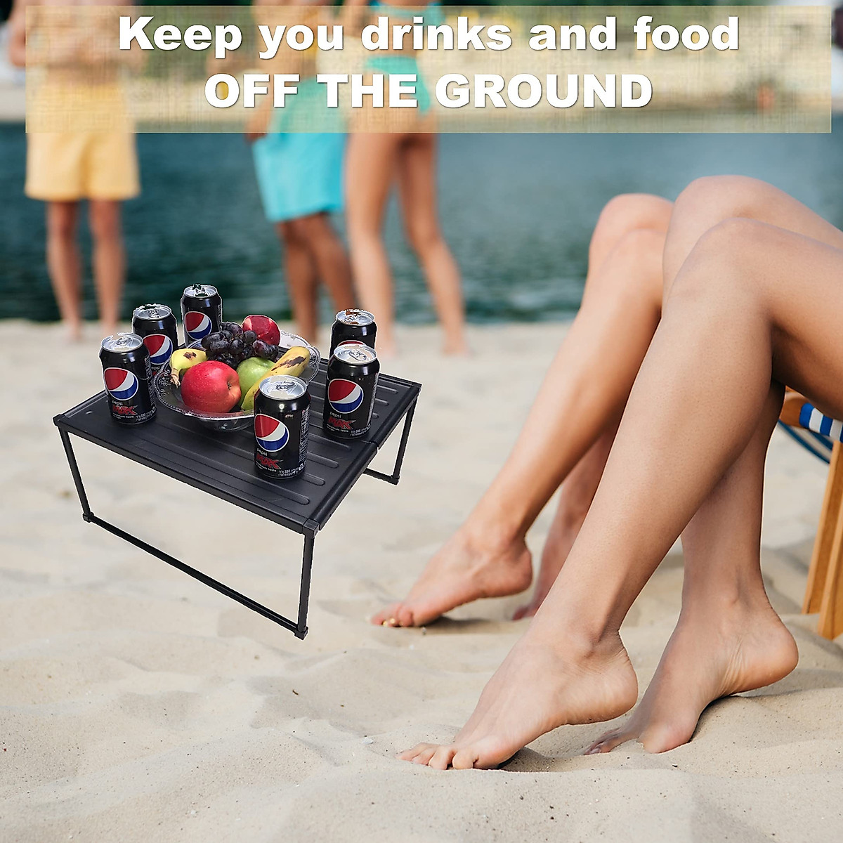 Red Suricata Camping & Beach Table - Folding Portable Lightweight Metal Picnic Table for Outdoors, Camp, Hiking & Trekking (Medium)