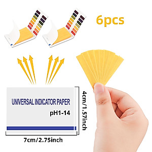 6 Pack Litmus PH Test Strips 480 Strips, PH 1-14 Test Litmus Paper for Teaching, Student, Chemistry PH Test Strips Experiment, PH Paper Test Strips & PH Soap Making Testing Strips for Water Soil Test