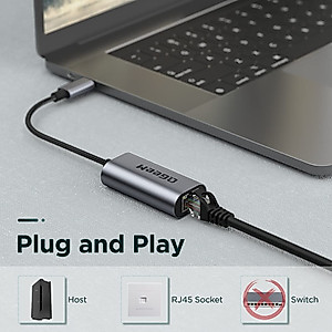 QGeeM USB Ethernet Adapter,USB 3.0 to 10/100/1000 Gigabit Ethernet LAN Network Adapter Compatible for MacBook Air/Pro,Surface Pro,iMac,Vista,Notebook PC with Windows7/8/10, XP
