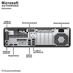 HP EliteDesk 800 G3 Small Form Factor PC, Intel Core Quad i7 6700 up to 4.0 GHz, 16GB DDR4, 1TB SSD, 4K Support, WiFi, BT 4.0, DVDRW, VGA, DP, Win 10 Pro 64-Multi-Language Support En/Sp/Fr(Renewed)