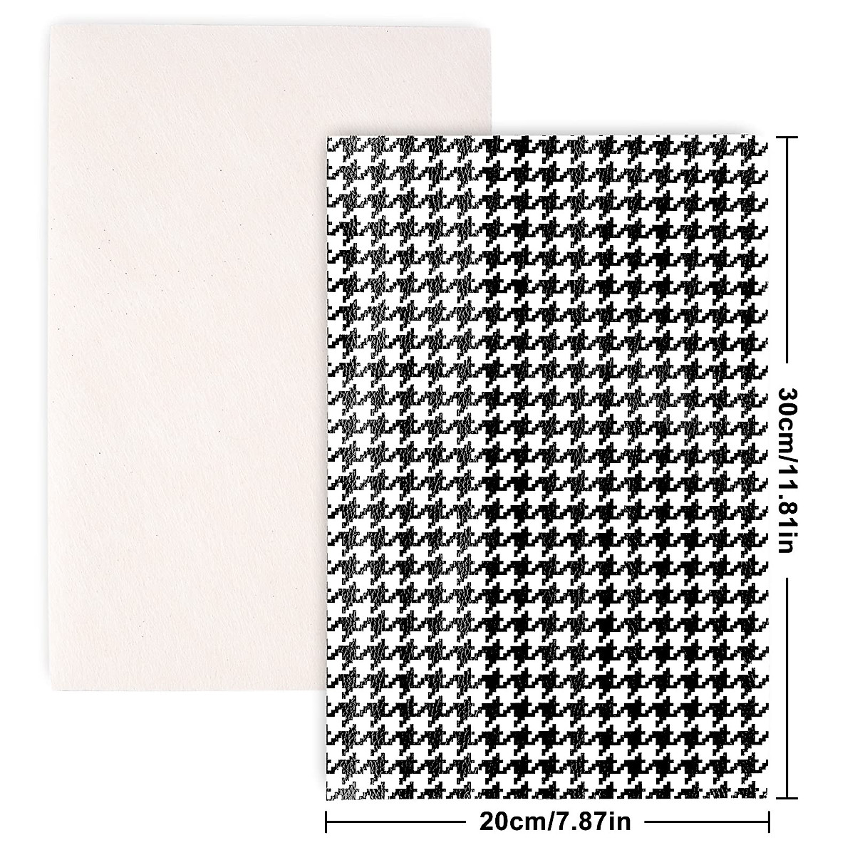Whaline 10Pcs Faux Leather Sheet White & Black Synthetic Leather Fabric 8 x 12 Inch Pattern Stripe Plaid Glitter Faux Craft Leather for DIY Earring Hair Bow Making
