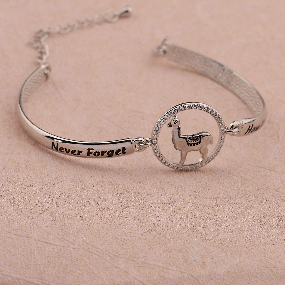 FOTAP Llama Gift Never Forget How Llamazing You Are Bracelet Alpaca Gifts (Llama S Bangle)