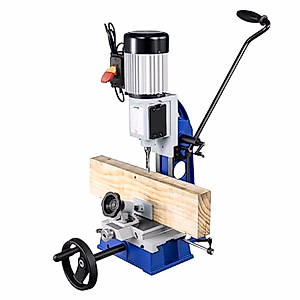 VEVOR Woodworking Mortise Machine, 1/2 HP 1700RPM Powermatic Mortiser, With Movable Work Bench Benchtop Mortising Machine, For Making Round Holes Square Holes Or Special Square Holes In Wood