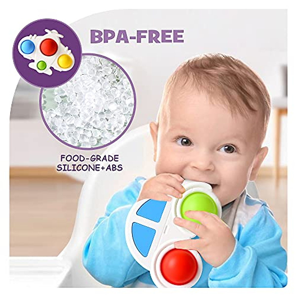 Maydolly Baby Toy for Toddler Kids Ages 6 Months and Up, Kids Sensory Toys Silicone Flipping Board Early Educational Toddler Baby Toy