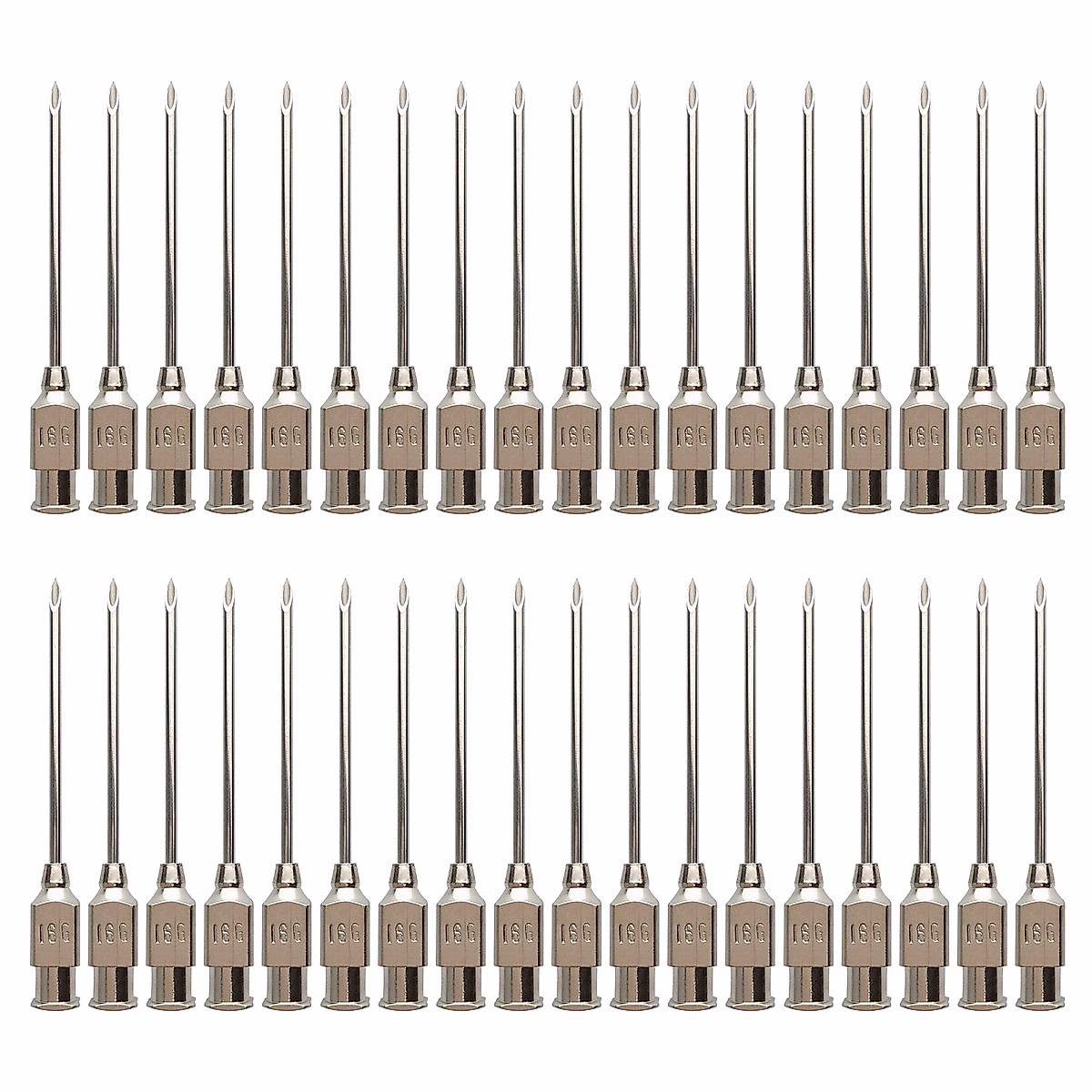 24PACK 16G 16-40mm Dispensing Needle with Luer Lock/Veterinary Stainless Steel Injection Needle,pet Poultry Needle，Bovine Pig Injection Needle