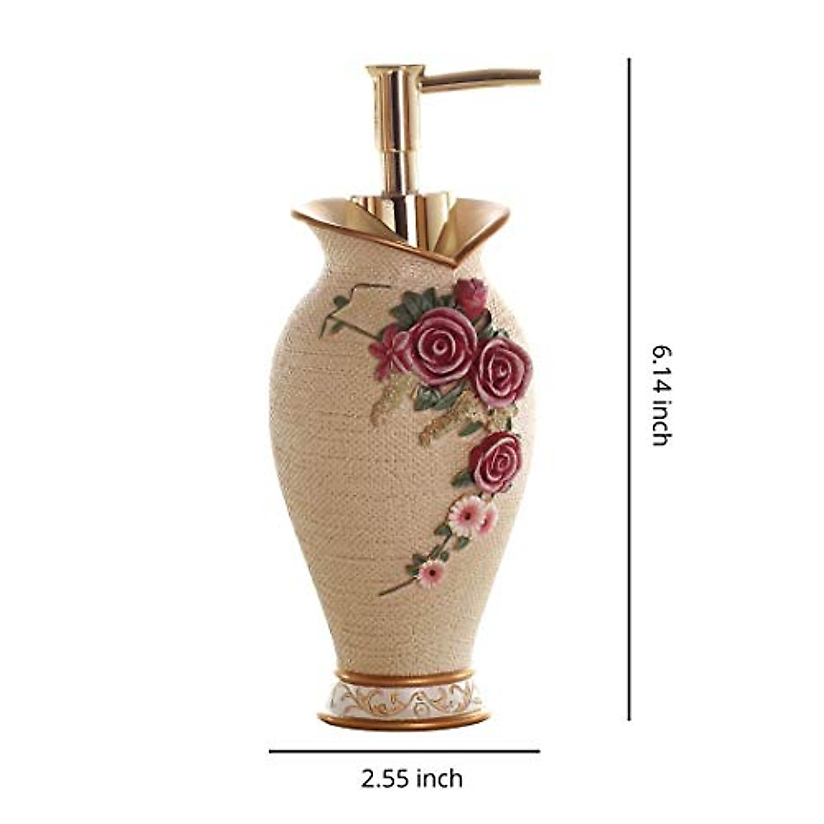 Glarcy Bathroom Accessories Set - Soap Dispenser, Tumbler/Toothbrush Holder, and Vanity Tray - Luxury Hand Painted Decor