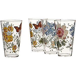 Lenox Butterfly Meadow Melamine 4 Piece Highball, 1.4 LB, Multi