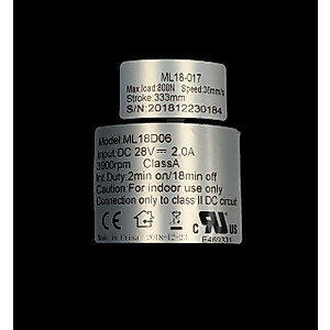 Mulin Power Recliner Motor Replacement with Cord, Model ML18-017 ML18D06 Linear Actuator for Sofa Lift Chair Couch Massage Seat Bed/Same as ML18-021 & ML18-034 & ML8-174, Aluminum