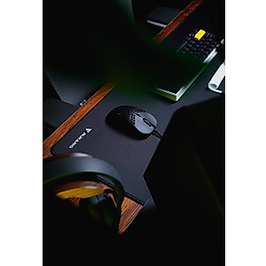 Rukario Ronin X PC Gaming Mouse (Shadow Black, Wired) - Ultra Lightweight Symmetrical Honeycomb Shell | RGB Led | PTFE Glides | Pixart 3360 Sensor | 6 Buttons | Weight 63G | Adjustable Settings