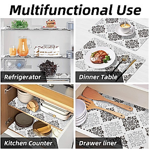 DwellAid 18inx40FT Premium Non Slip Shelf Liner, Non Adhesive Drawer Liner, Waterproof Pantry Liner, Cabinet Lining Shelf Liners for Kitchen Cabinets