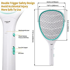 Faicuk 2 Pack Bug Zapper Racket Electric Fly Swatter