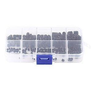 Screw Cup Assortment, Alloy Steel Hex Socket Head Grub Set Screw Cup Point Assortment Kit Insert Tools M3/M4/M5/M6/M8 200pcs with Box