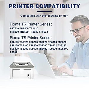 CSSTAR Compatible Canon Ink 280 and 281 Cartridges Replacement for Pixma TR8520 TS9120 TR7520 TS6220 TR8500 TS8220 TS6120 TS6320 TR7500 TS9521C Printer (2 PGBK, Black, Cyan, Magenta, Yellow, 6-Pack)