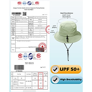 Waterproof Bucket Hat for Women Men Rain Hat UPF 50+ Wide Brim Boonie Sun Hat Foldable Summer Floppy Beach Fishing Safari Hat Light Green