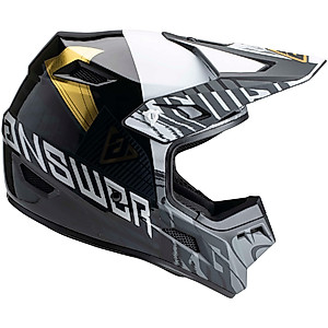 Answer Racing 447708 A23 AR3 Ronin Helmet: Black/White/Gold, 2XL