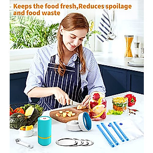 Mason Jar Vacuum Sealer, Electric Mason Jar Vacuum Sealer Kit, Vacuum Sealer for Regular and Wide Mouth Canning Jars, Includes Electric Vacuum Pump and Reusable Vacuum Food Storage Bags