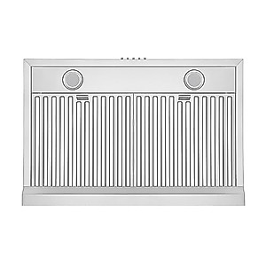 Empava Slim Range Hood 30 Inch Under Cabinet Ducted, Dual Sealed Aluminum Motor, 3-Speed, 400 CFM, Permanent Filters, Push Button Control Stainless Steel, 30 in. RH08