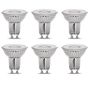 Feit Electric 4W LED MR16 GU10 Bulbs with 35W Equivalent, Dimmable, MR16 Bulbs, 22 Yrs. Lifetime, 300 Lumens, 5000K Daylight, 6 Packs - BPMR16/GU10/950CA/6