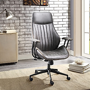 XIZZI Ergonomic Chair Office Computer Chair Executive High Back Home Office Desk Chairs with Armrest Lumbar Support (Dark Grey)