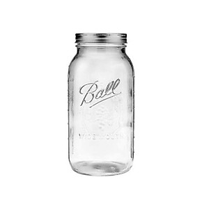Ball Wide Mouth Half Gallon 64 Oz Jars with Lids and Bands, Set of 6, Clear