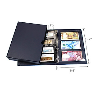 MUDOR Empty Stamp Albums Stockbook for Professional Collectors, Classic Binder with Slipcase (Black)