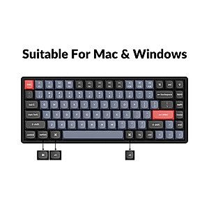 Keychron K2 Pro Wireless & Wired RGB Custom Mechanical Keyboard with Hot-swappable K Pro Brown Switch, QMK/VIA Programmable Macro, 75% Layout Aluminum Frame Keyboard for Mac Windows Linux