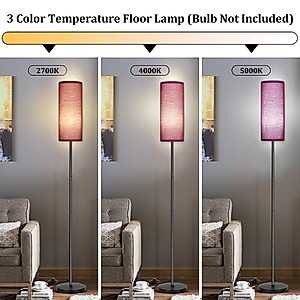 PARTPHONER Floor Lamp for Living Room, Modern Standing Lamps with Lampshade, Minimalist Tall Lamp with Foot Switch for Living Room, Bedroom, Kids Room, Office(Bulb Not Included)