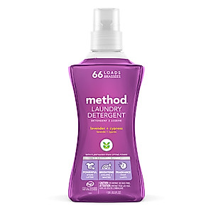 Method Concentrated Laundry Detergent, Lavender + Cypress, 53.5 Fl Oz (Pack of 1), 66 Loads