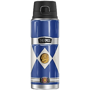 Power Rangers Blue Ranger Emblem THERMOS STAINLESS KING Stainless Steel Drink Bottle, Vacuum insulated & Double Wall, 24oz