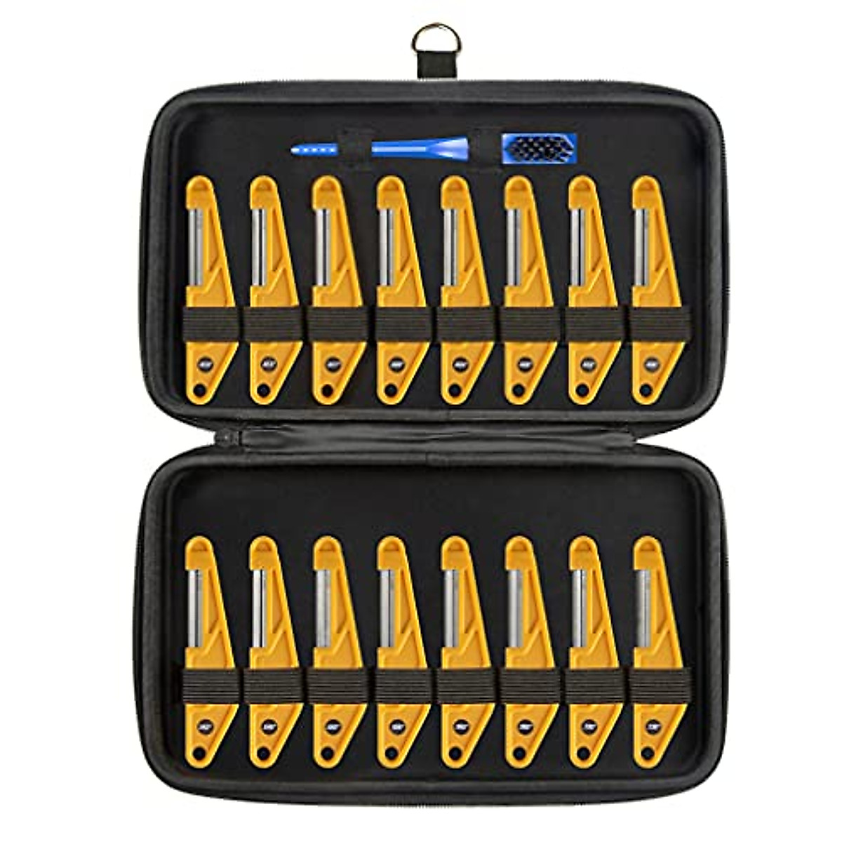 MusicNomad Diamond Coated Nut File Complete Shop Set - 16 pc. w/Storage Case + Cleaning Brush