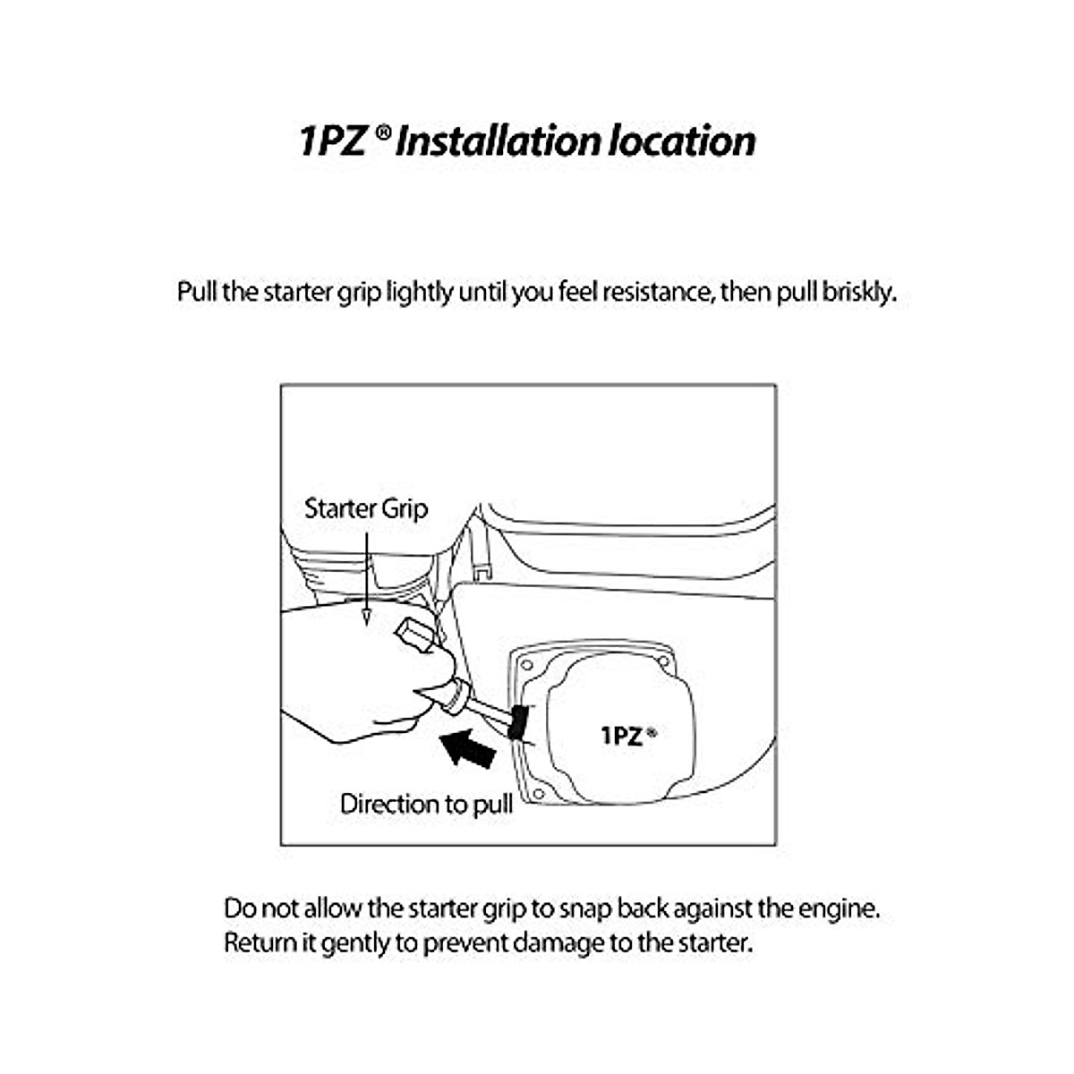 1PZ MOT-P01 Pull Start Recoil With Spacer for Motovox MVS10 43cc 47cc 49cc 2HP Stand-Up Gas Scooter Pocket Dirt Bike Chopper ATV