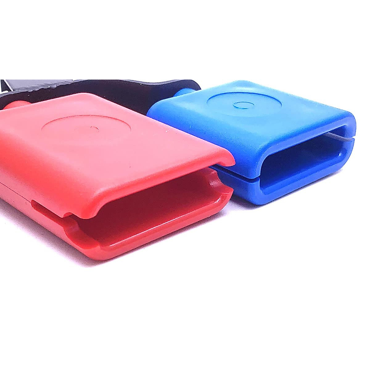 TUOREN Jam Block Musical Percussion Instrument Plastic Latin Drum Instrument Dual Mounted Bell (Red-Blue)